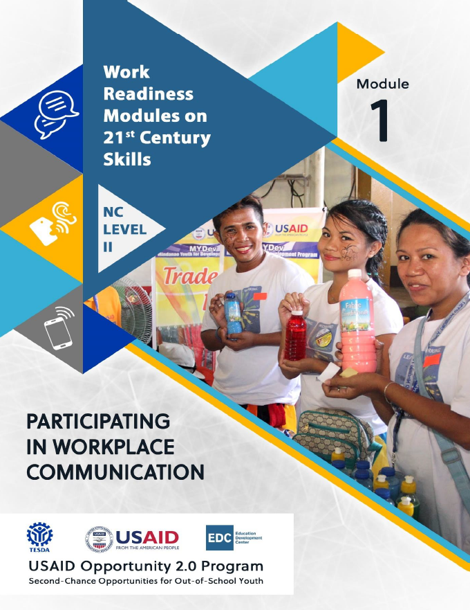 NC II Self-Directed Work Readiness Modules (Learner’s Handbooks ...